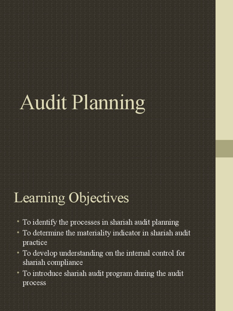 Shariah Audit Planning Guide | PDF