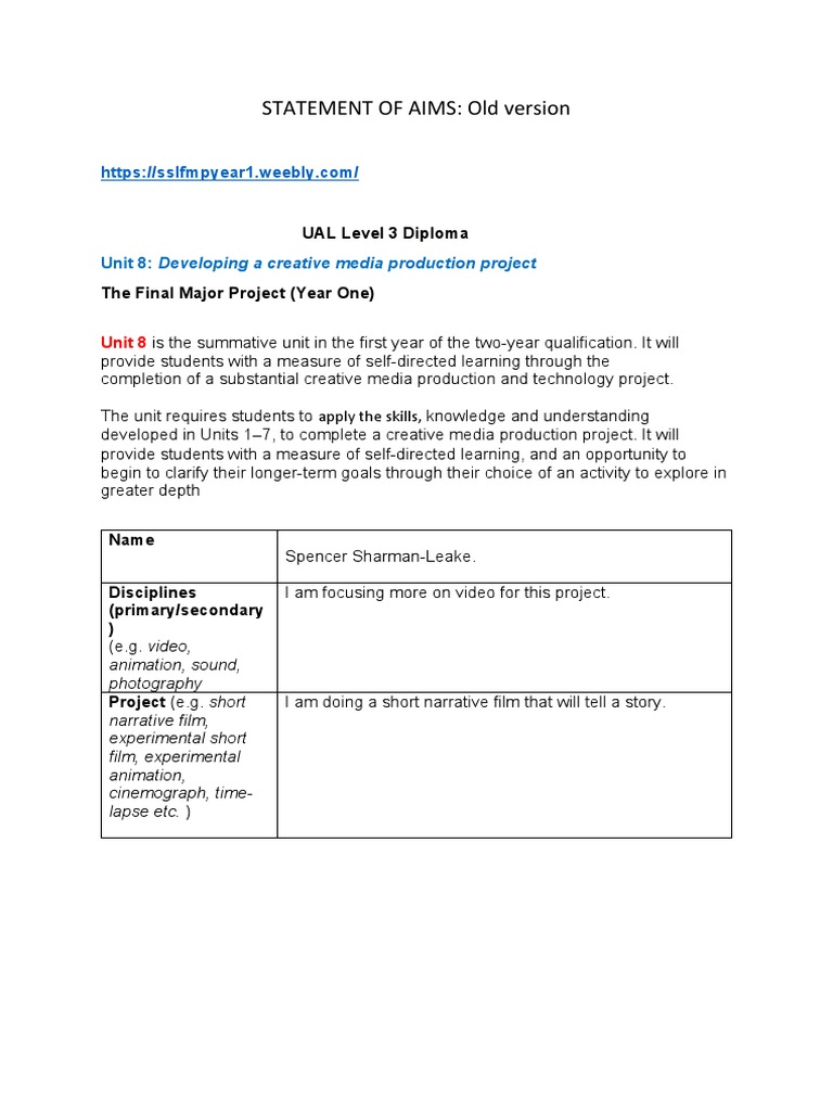 FMP Statement of Aims - Original | Download Free PDF | Software ...