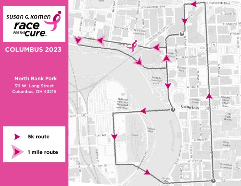 Komen Race For The Cure Route Map | PDF