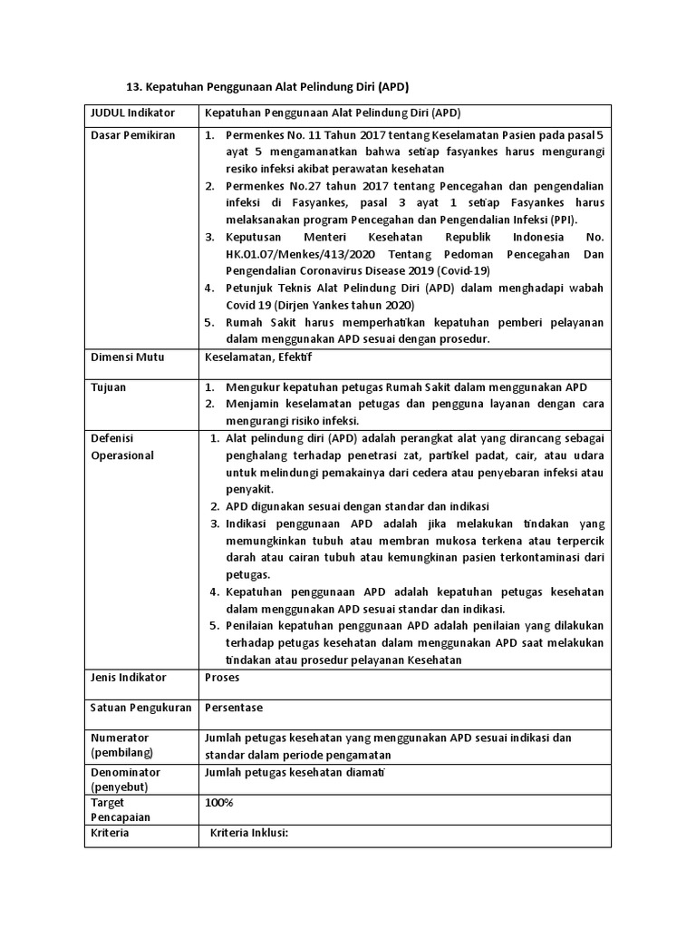 Kepatuhan Penggunaan APD di Fasyankes | PDF
