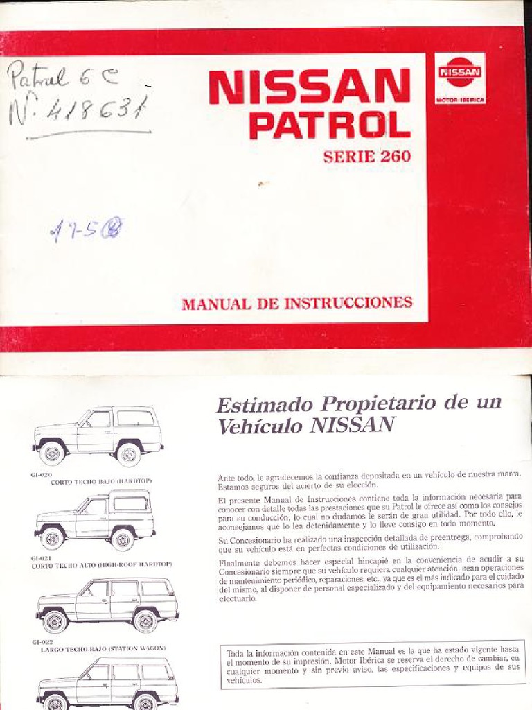 Manual Usuario Patrol 260 A428 A428t sd33 sd33t L28-1 | PDF