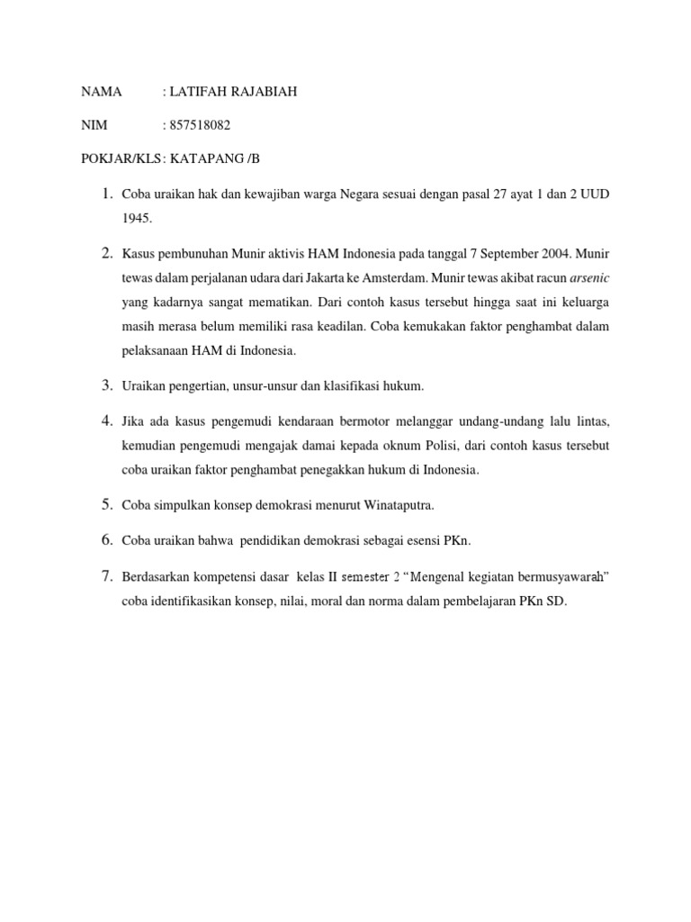 Tt2 PKN Latifah | PDF | Ilmu Sosial | Sains & Matematika