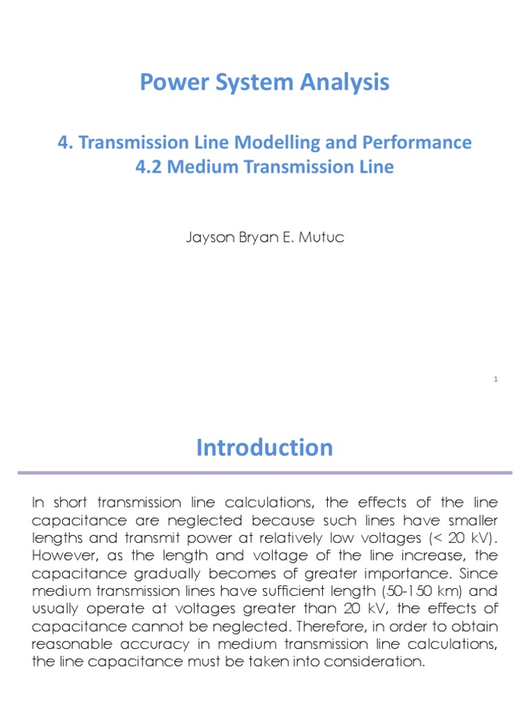 XLine Modeling - Medium Transmission Line | PDF | Electric Power Transmission | Capacitor