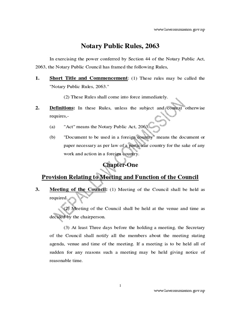 Notary Public Rules 2063 | PDF