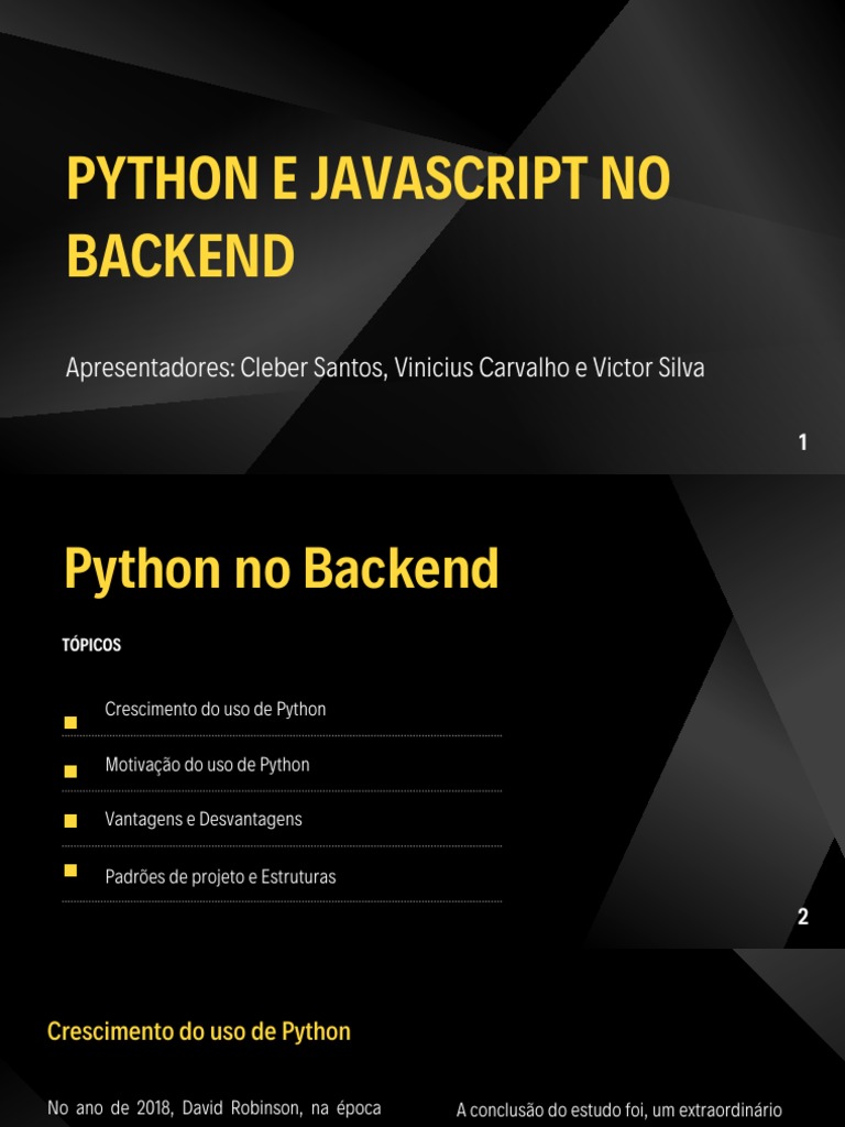 Python e Javascript No Backend | PDF | Script Java | Python (linguagem ...