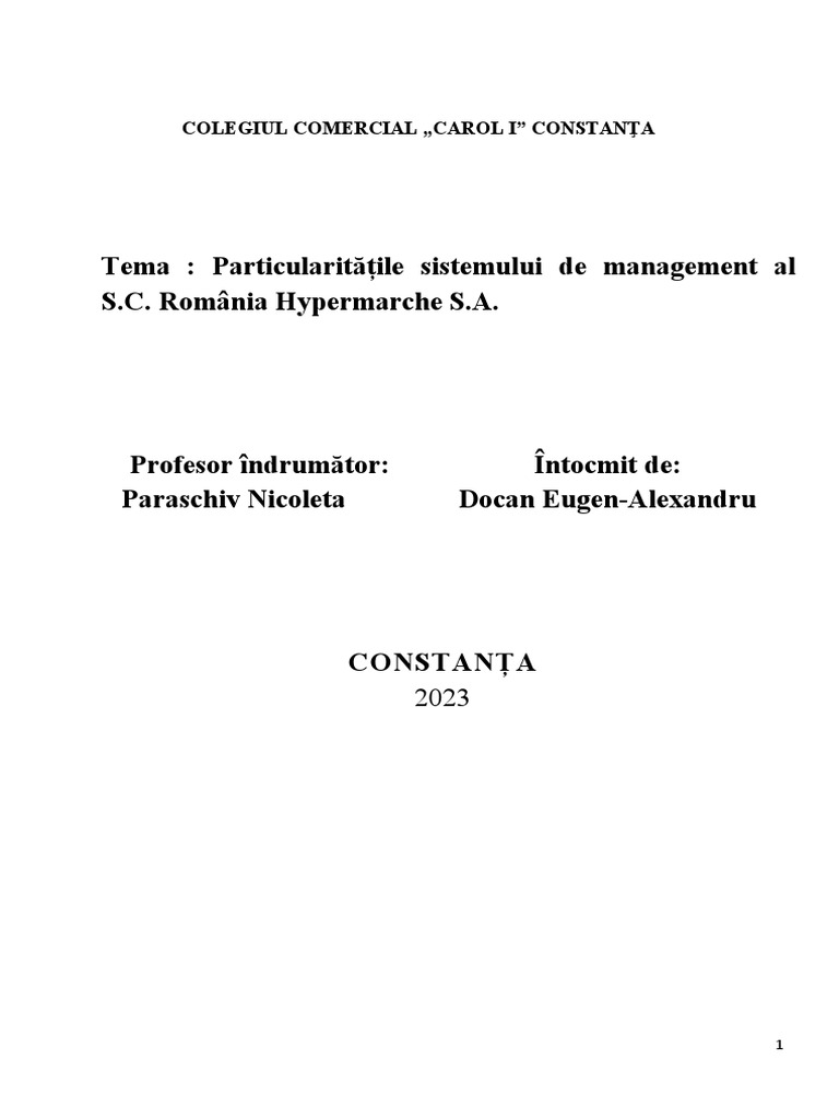 Docan Atestat 17 Mai | PDF