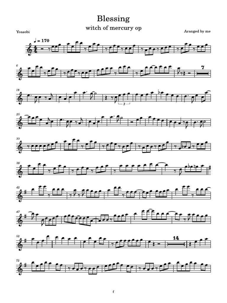 祝福 Shukufuku - YOASOBI Blessing (祝福) - YOASOBI | PDF