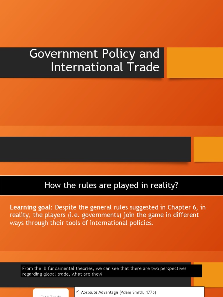Lesson 5 - 2 - Government Policy and International Trade | PDF