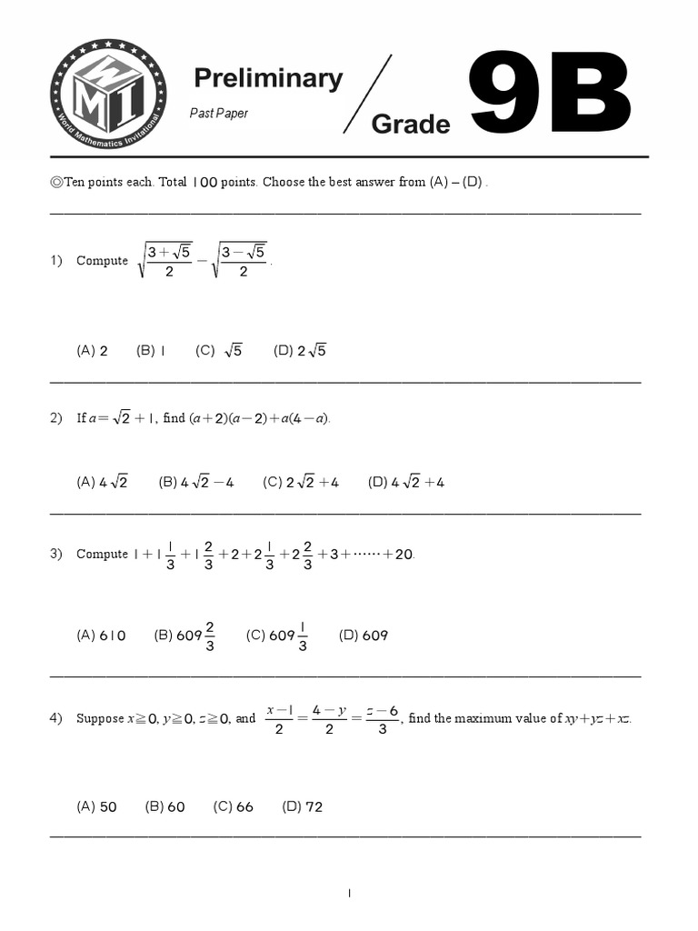 Wmi 9B | PDF | Mathematics | Applied Mathematics
