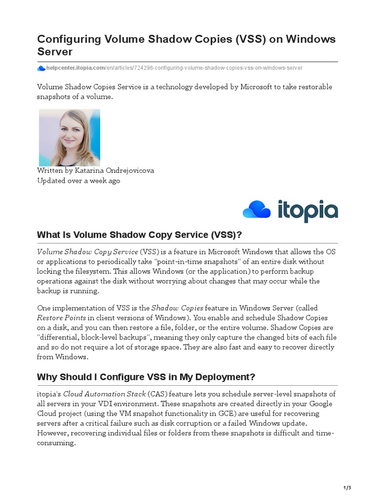 Configuring Volume Shadow Copies VSS On Windows Server | PDF | Backup ...