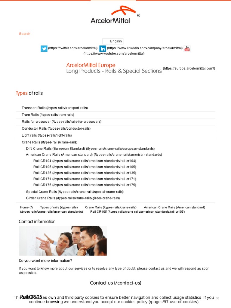 Crane Rail CR 105 - ArcelorMittal | PDF Crane Rail CR 105 - ArcelorMittal | PDF