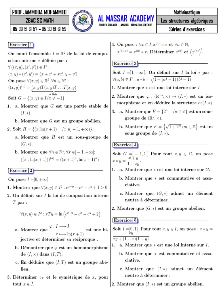 Structures Algébriques | PDF Structures Algébriques | PDF