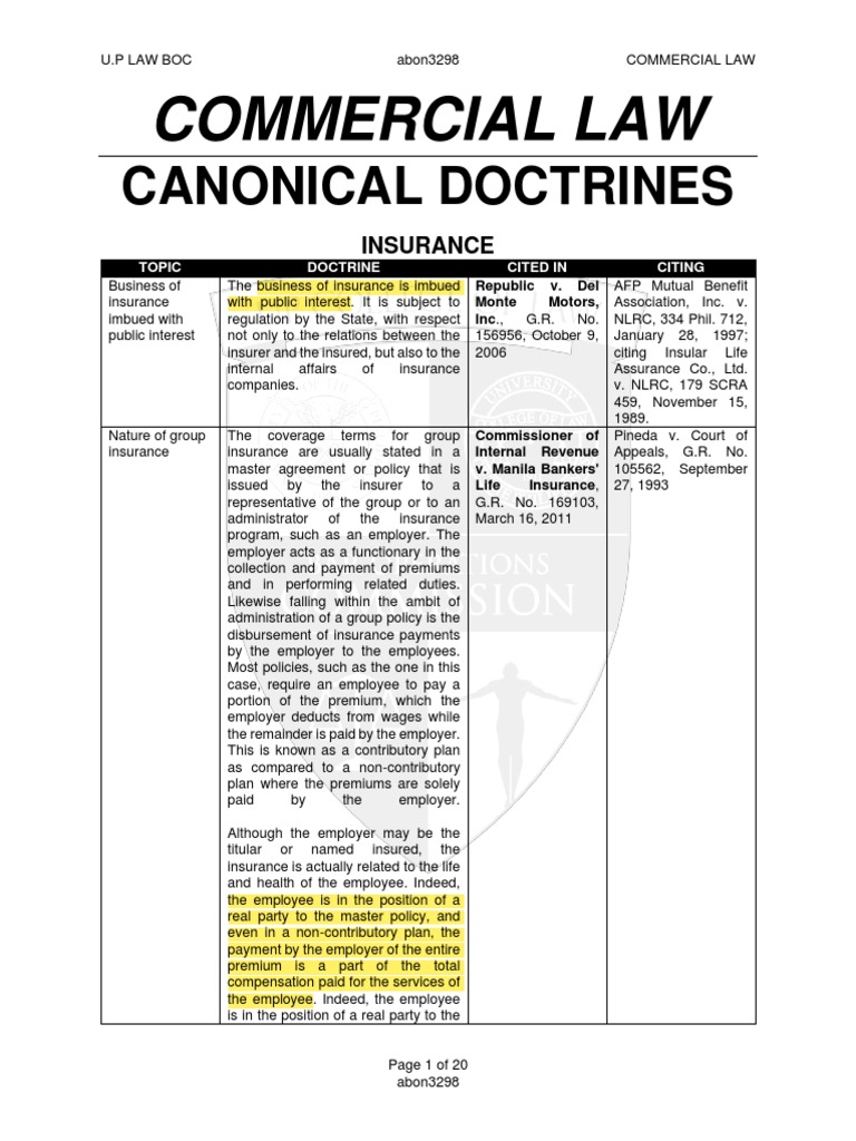 Comm Canonical Doctrines | PDF