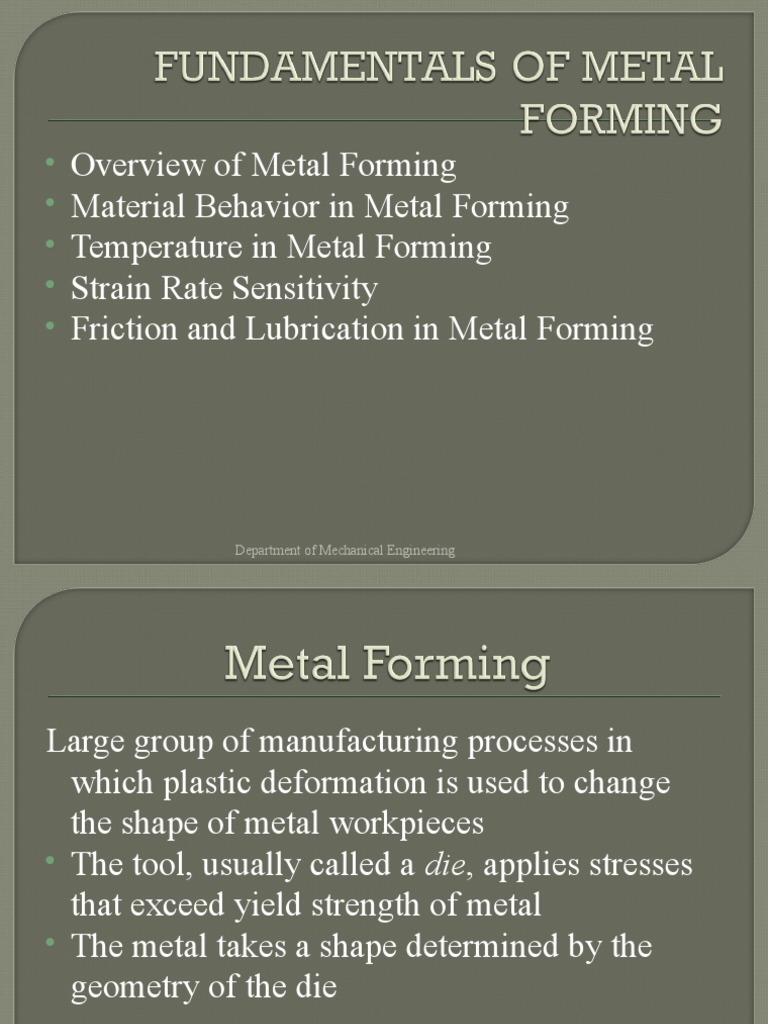 Fundamental of Metal Forming | PDF | Deformation (Engineering ...