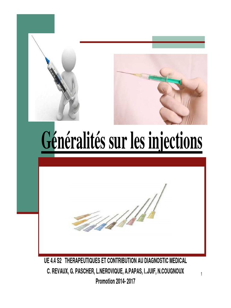 Generalites Sur Les Injections | PDF