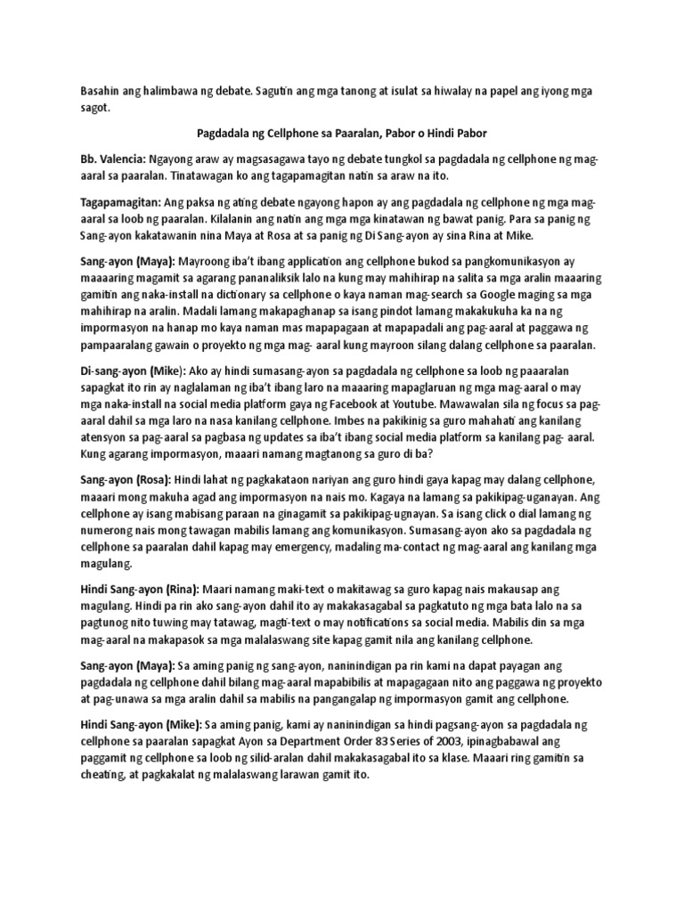 Filipino Activity - May 15 | PDF