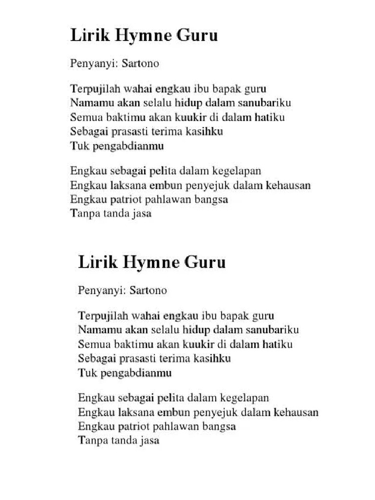 Hymne Guru | PDF