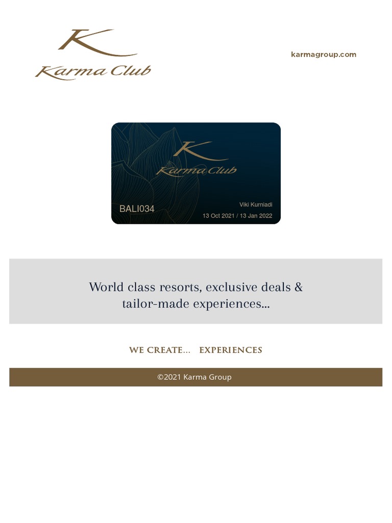BALI034 Karma Club Card | PDF