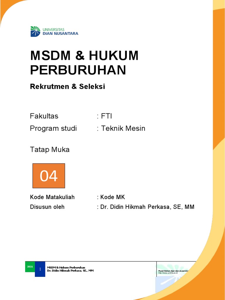 Modul 2022 - Msdm&hukum Perburuhan - Rekrutmen | PDF