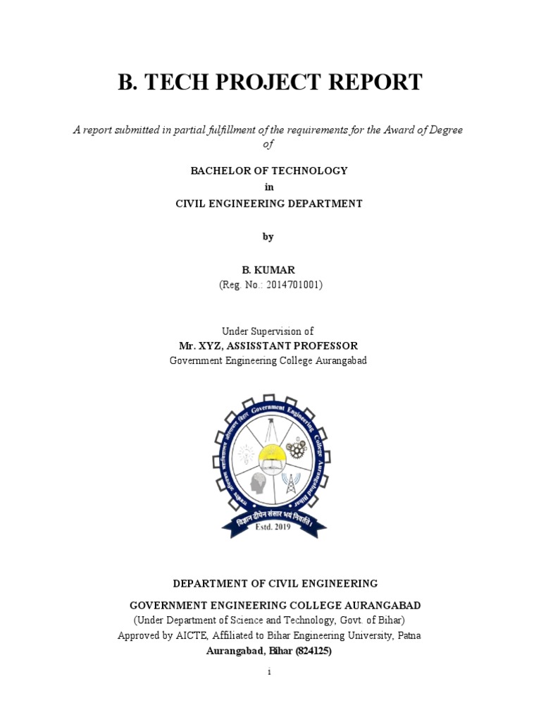 B. Tech Final Year Project Report | PDF | Vocational Education | Career ...