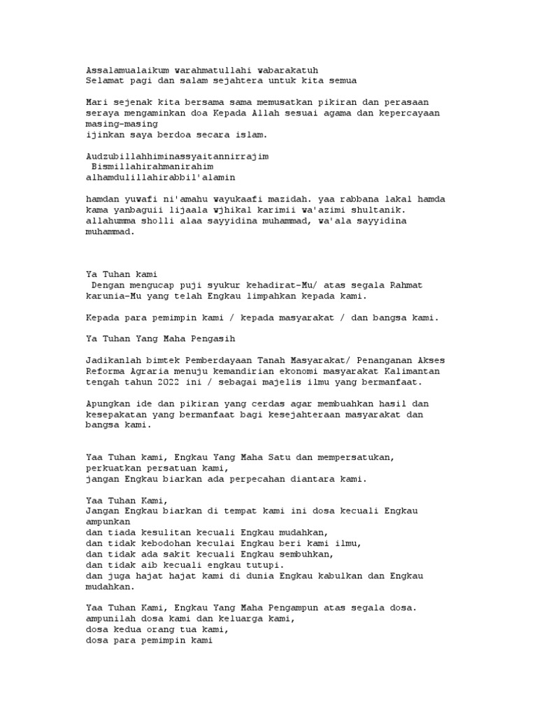 Text Doa Bimtek | PDF | Pengembangan Diri | Agama & Spiritualitas