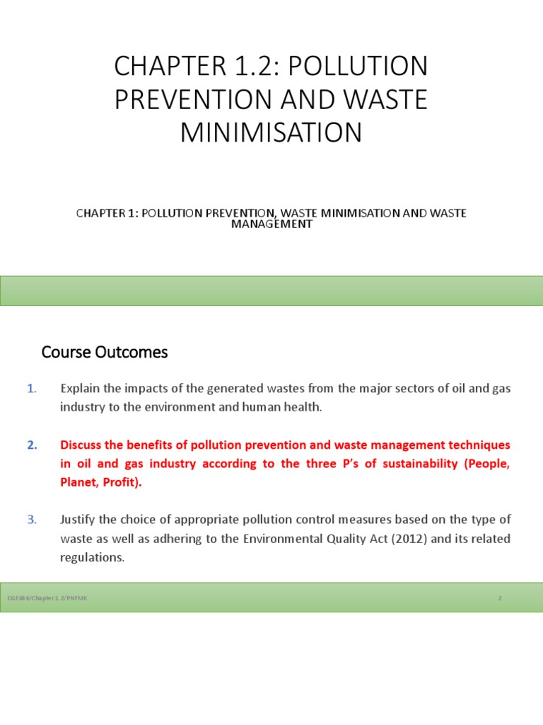 Chapter 1 - 2 Pollution Prevention and Waste Minimisation | PDF | Waste | Pollution