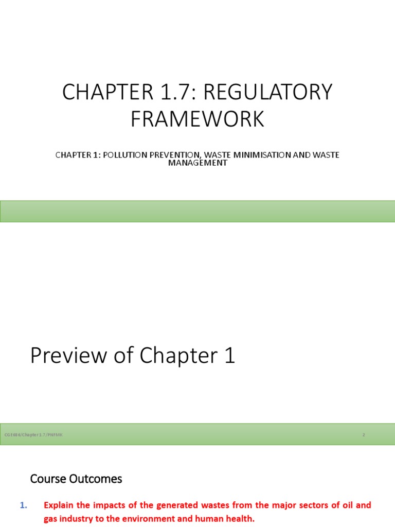 Regulatory Framework for Pollution Prevention | PDF | Waste | United Nations Framework ...