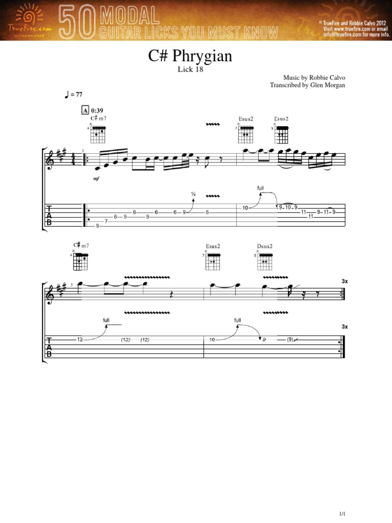 C# Phrygian: Lick 18 | PDF