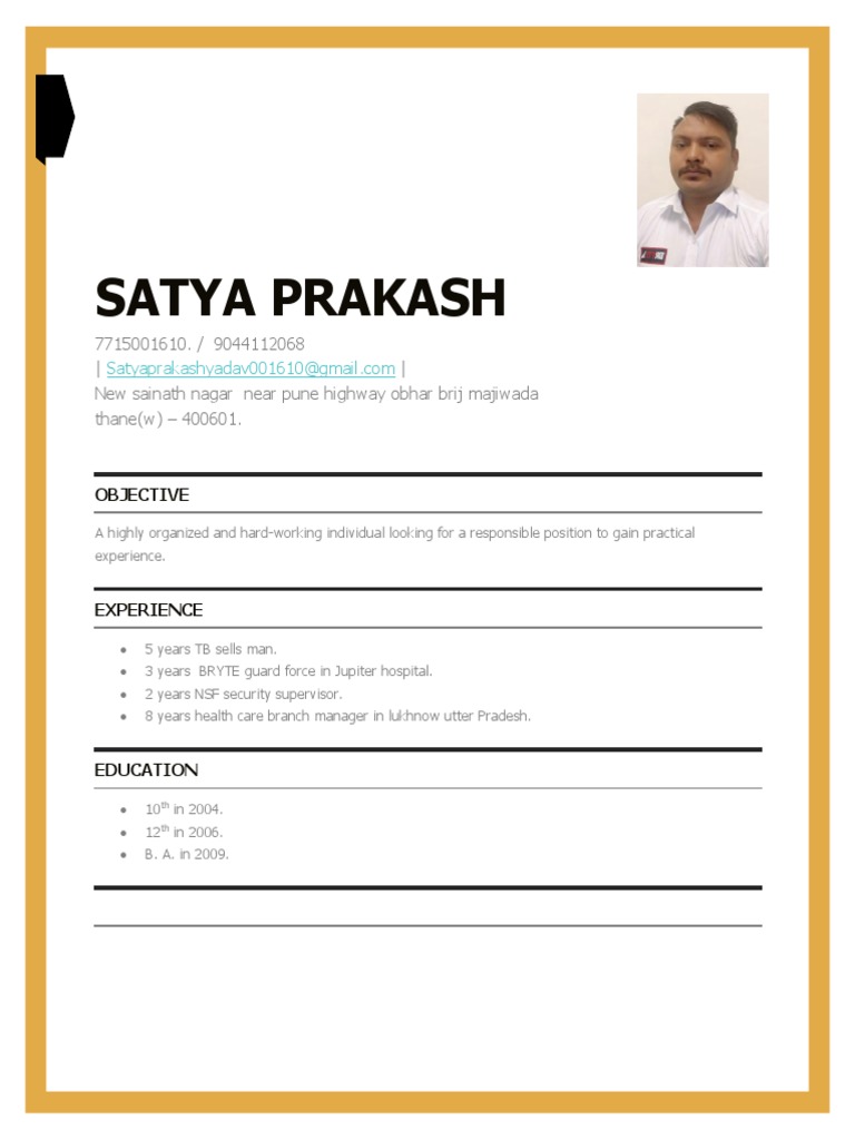 Satya Prakash Resume | PDF