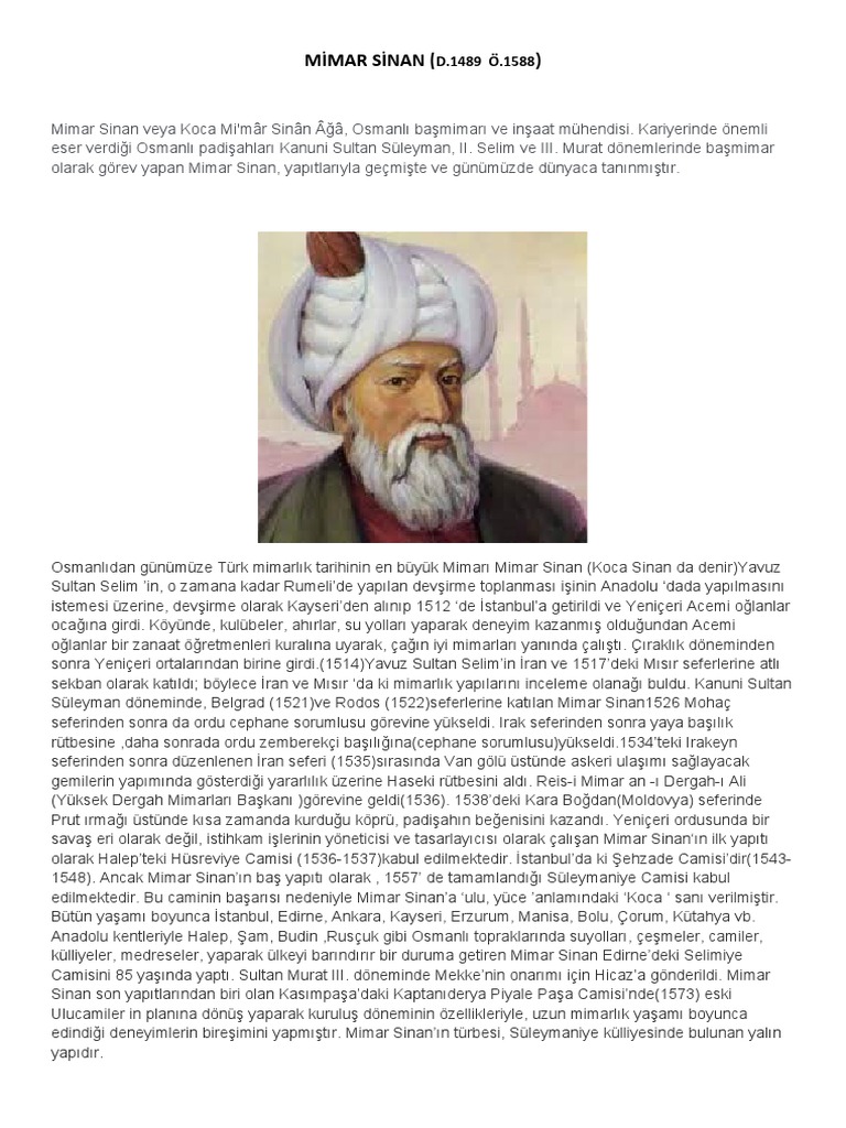 MİMAR SİNAN | PDF