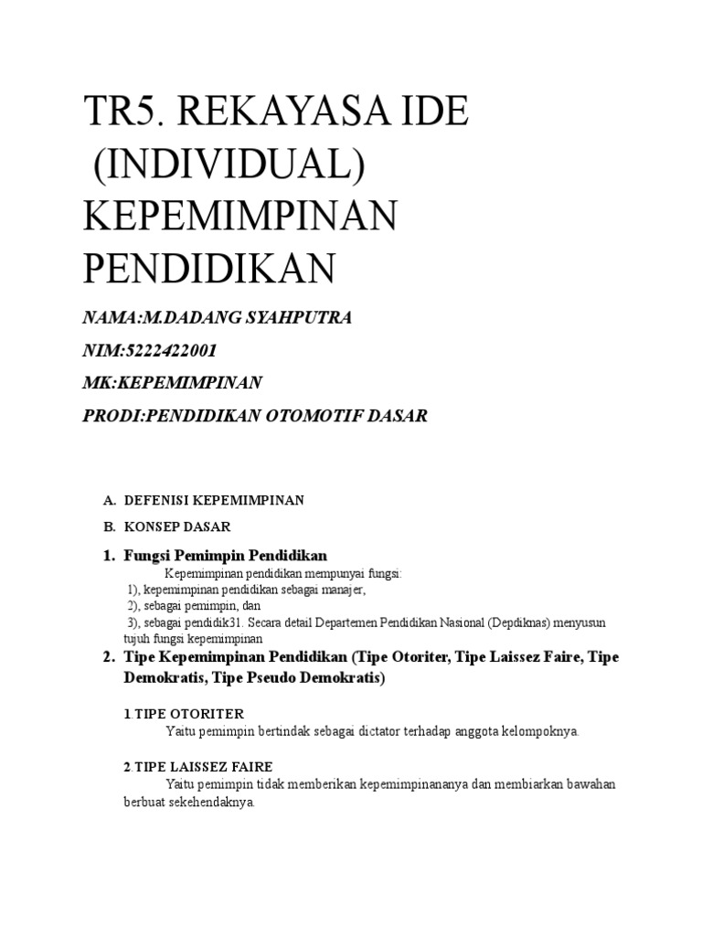 TR5 - M.dadang Syahputra - 5222422001 | PDF