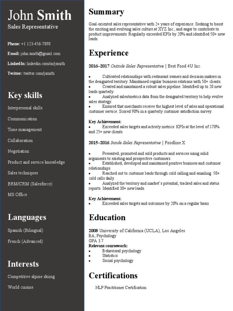 Watershed by Zety Free Resume Template | PDF