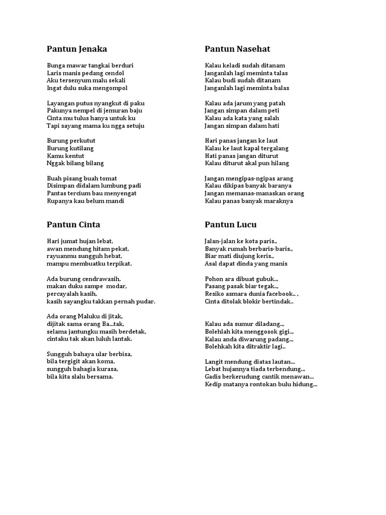 Pantun Jenaka | PDF