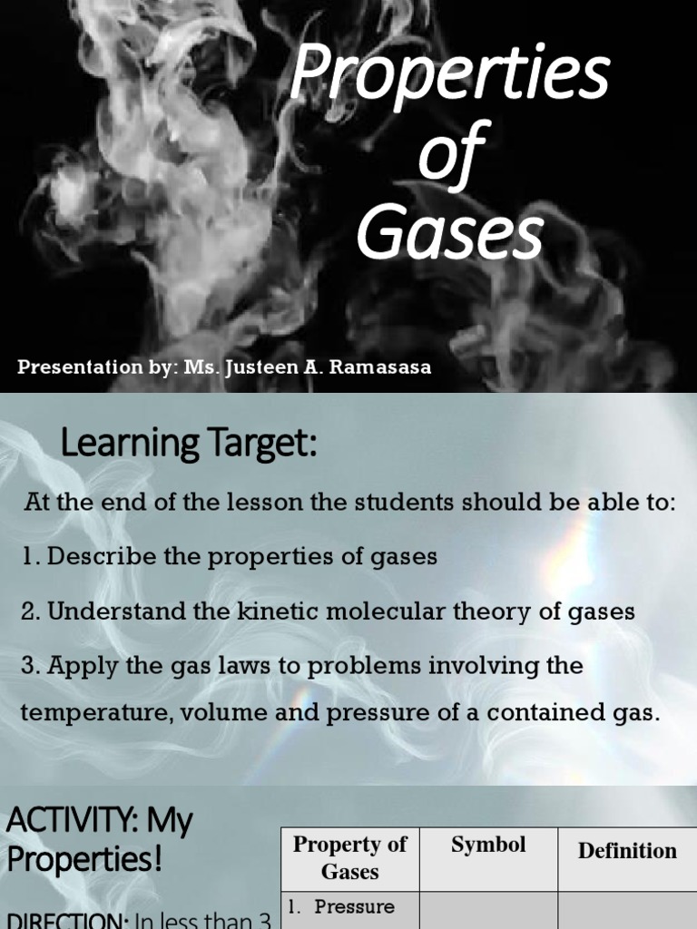 Properties of Gases | PDF | Gases | Atmospheric Pressure