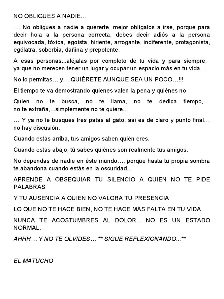 No Obligues A Nadie | PDF