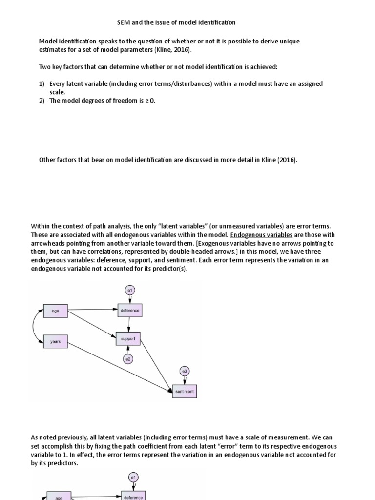 SEM Model Identification Explained | PDF | Errors And Residuals ...