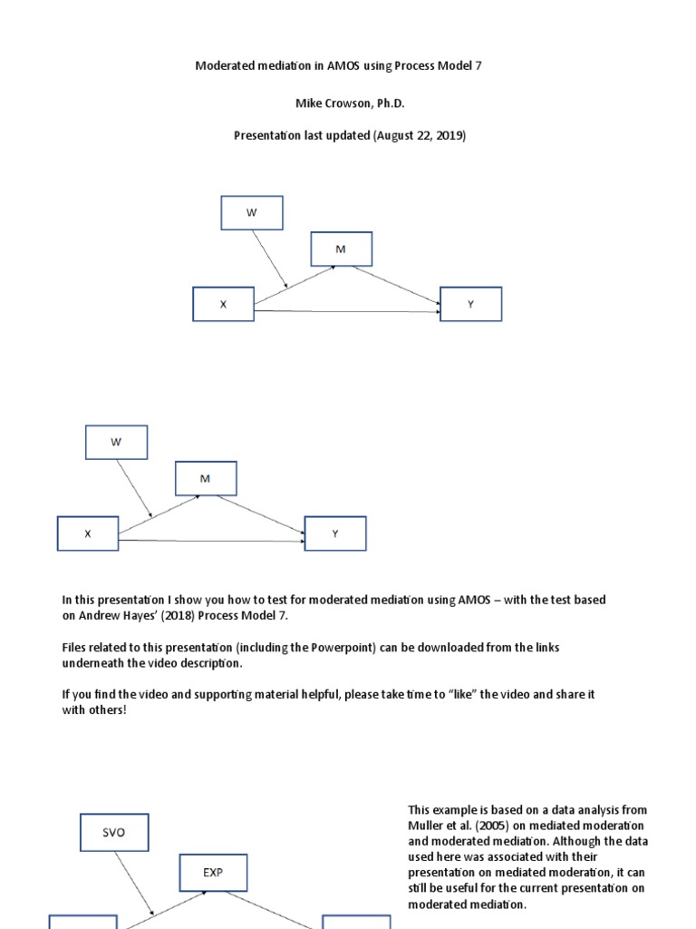 Moderated Mediation in AMOS Model 7 | PDF | Statistics | Statistical ...
