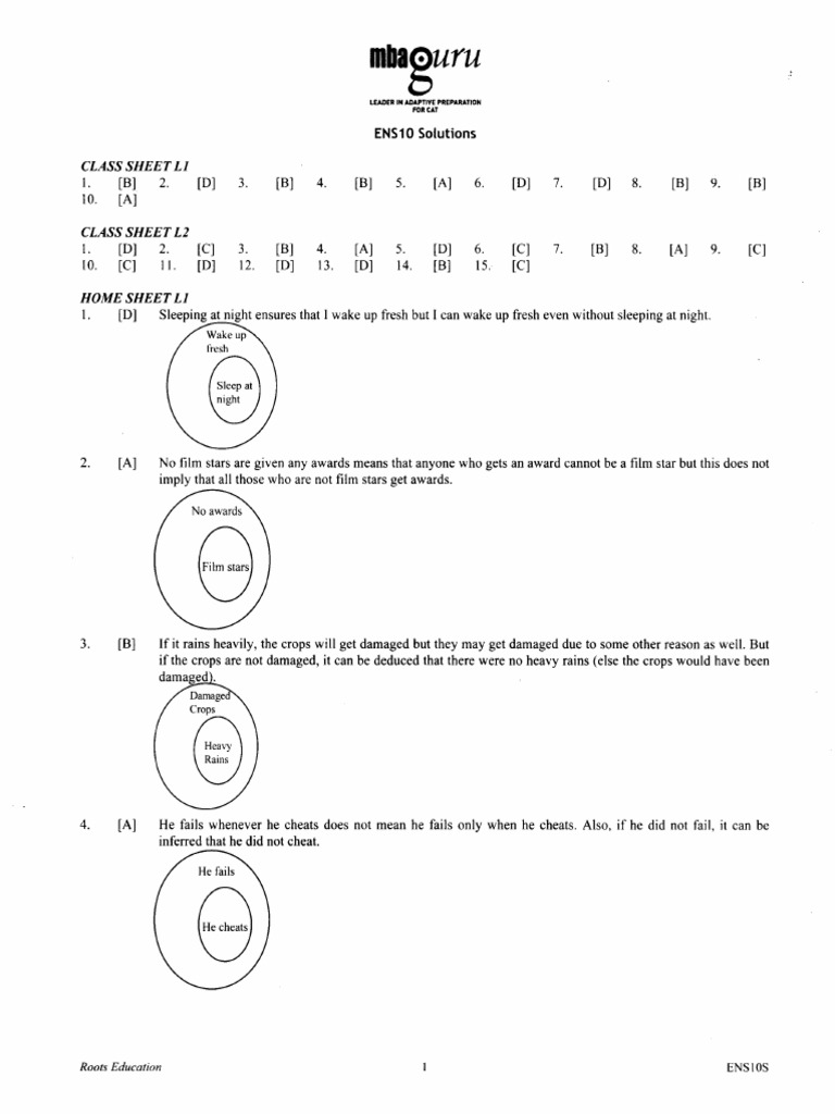 Advance Logical Consistency Advance Reasoning Answer Key | PDF