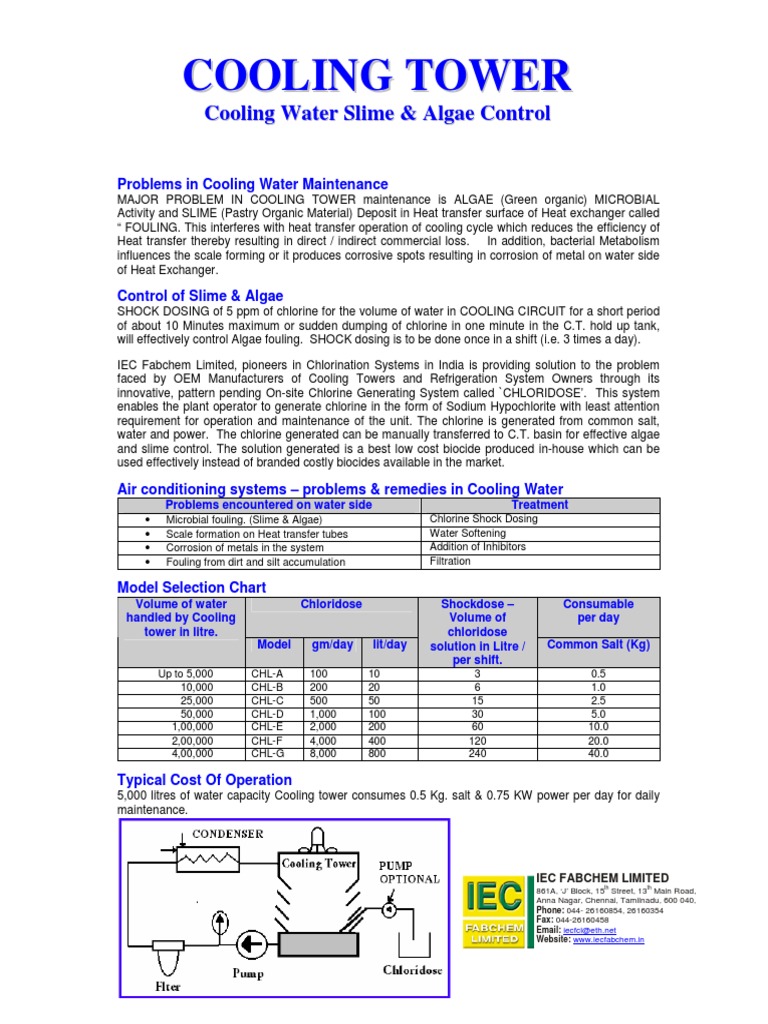 Cooling Tower Chlorination | Download Free PDF | Chlorine | Biofilm