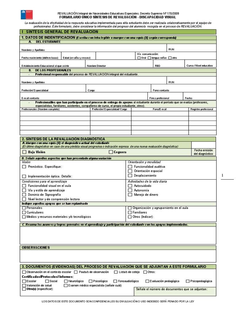 201210291847010.fu Reevaluacion Discapacidad Visual 2012-1 | PDF | Aprendizaje | Evaluación
