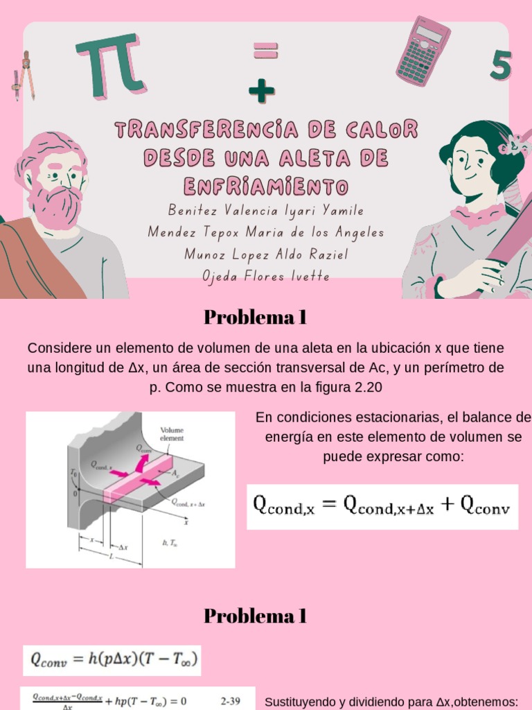 PROBLEMAS - Aleta de Enfriamineto | PDF | Calor | Transferencia de calor