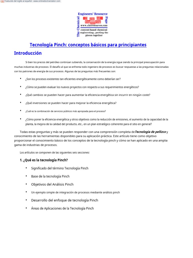 Pinch Technology - Basics For The Beginners - En.es | PDF | Calor ...
