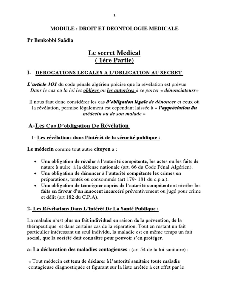 20.05.secret Médical 2eme Partie | PDF | Médecin | Pharmacodépendance