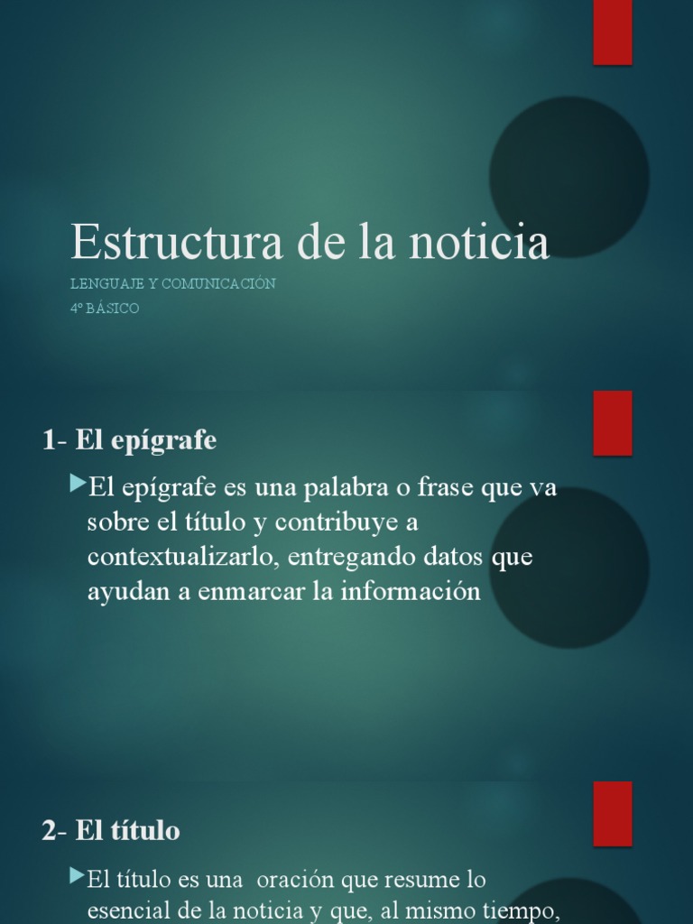 Estructura de la Noticia para 4º Básico | PDF | Ciencias sociales ...