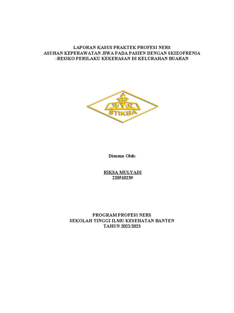 Contoh Laporan Kasus Kep Jiwa | PDF