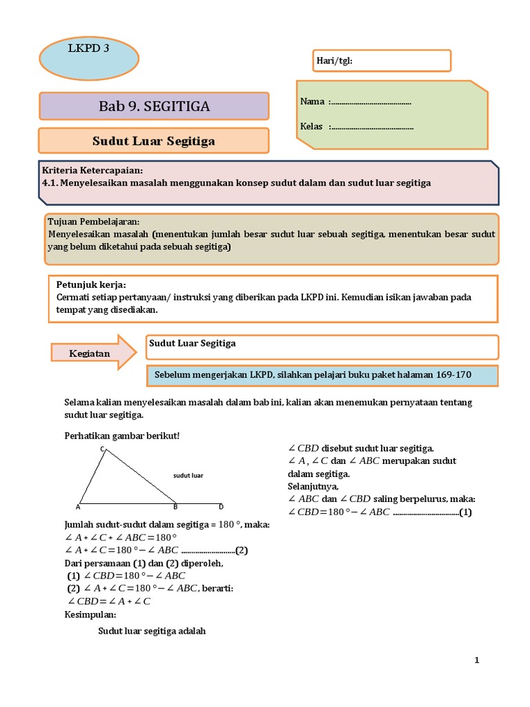Sudut Luar Segitiga | PDF