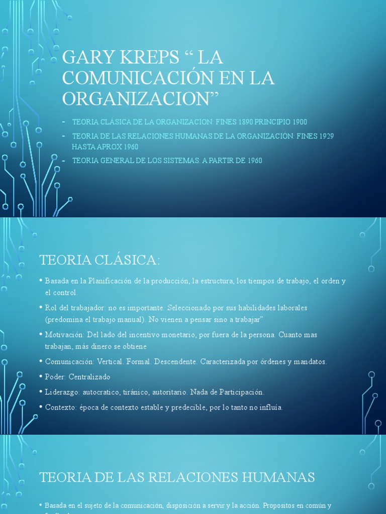 Teorias de las organizaciones.Gary Kreps | PDF | Teoría | Motivación