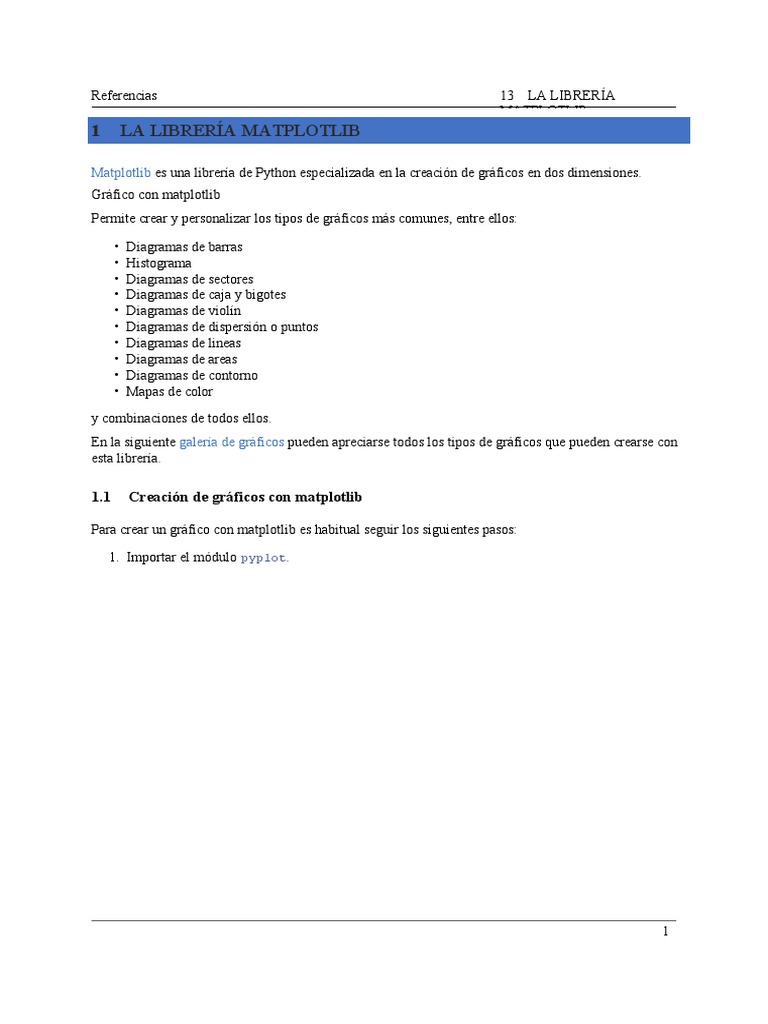 13 La Librería Matplotlib | PDF | Histograma | Estadísticas descriptivas
