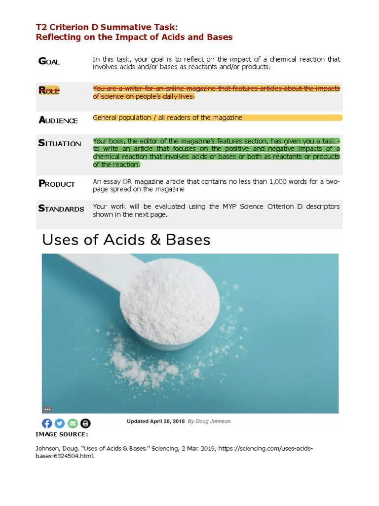 1G8 T2 Criterion D Summative Task Instructions 2022-2023 | PDF | Art | Science & Mathematics