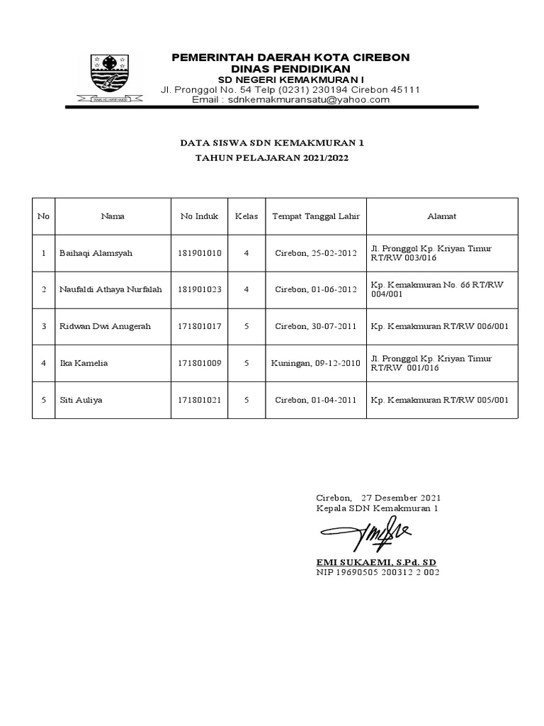 Surat Keterangan Siswa Vaksin Pdf